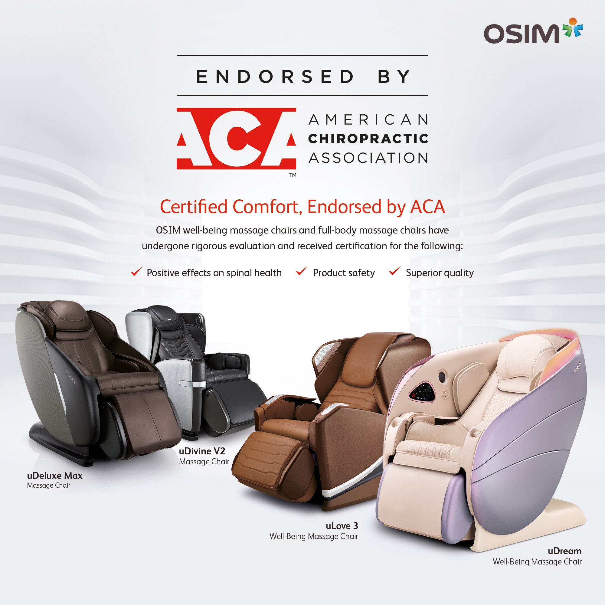 OSIM Massage Chair - Endorsed by the American Chiropractic Association