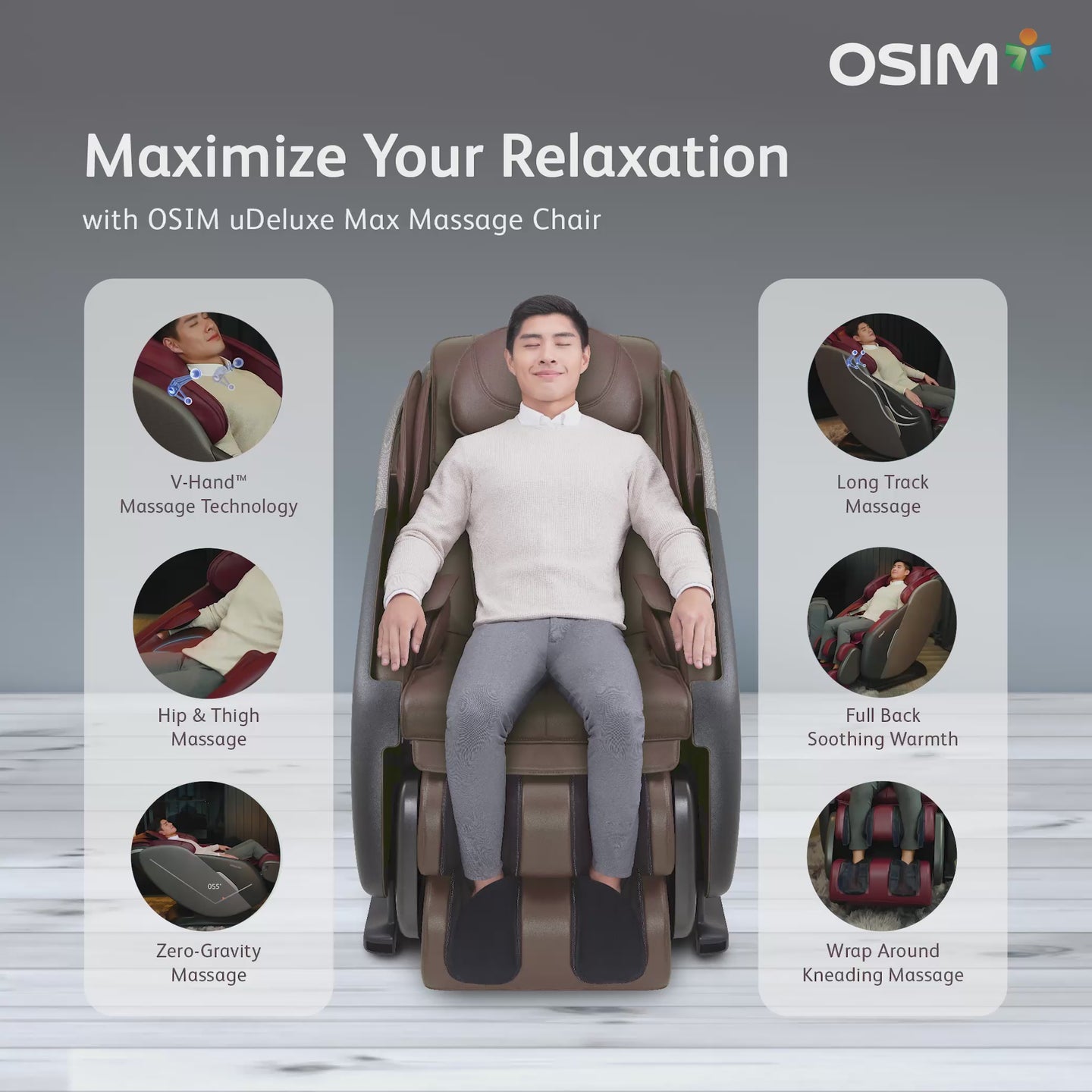 OSIM uDeluxe Max Shiatsu Full Body Massage Chair for full body relief
